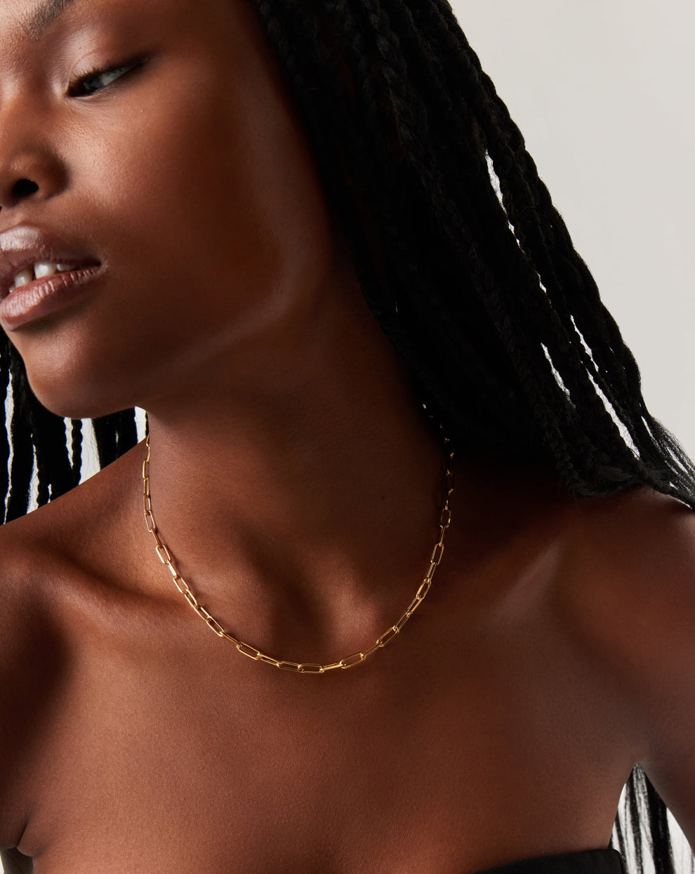 Classic Mini Short Paperclip Gold Chain Necklace | Missoma UK