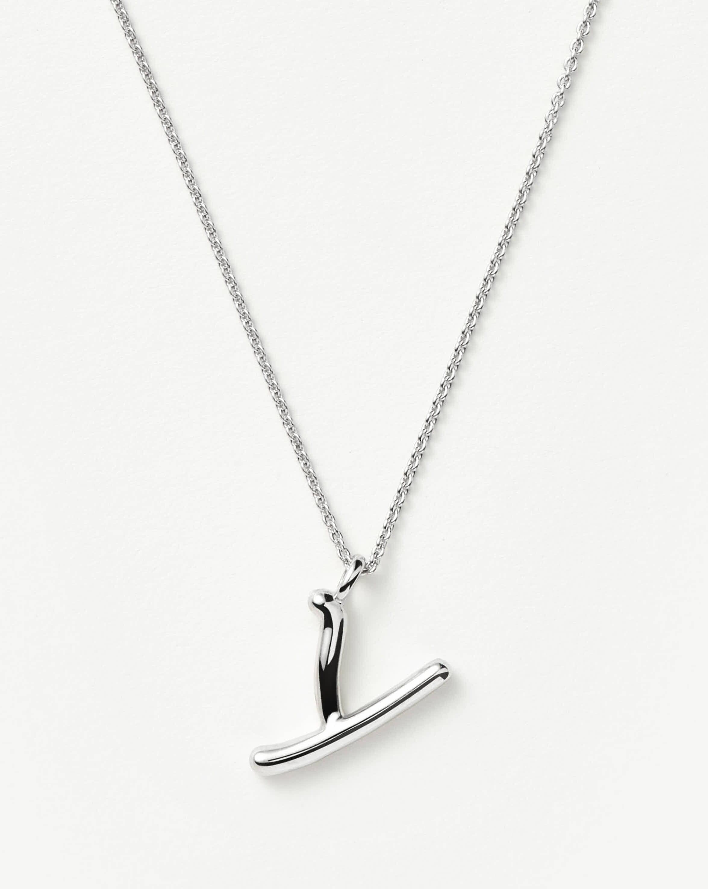 Curly Molten Initial Y Silver Pendant Necklace | Missoma UK