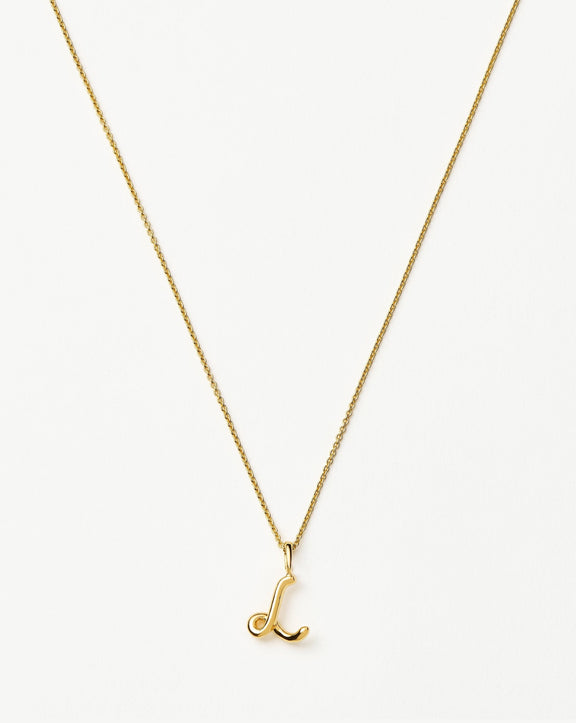 Curly Molten Mini Gold Initial Necklace - L | Missoma UK