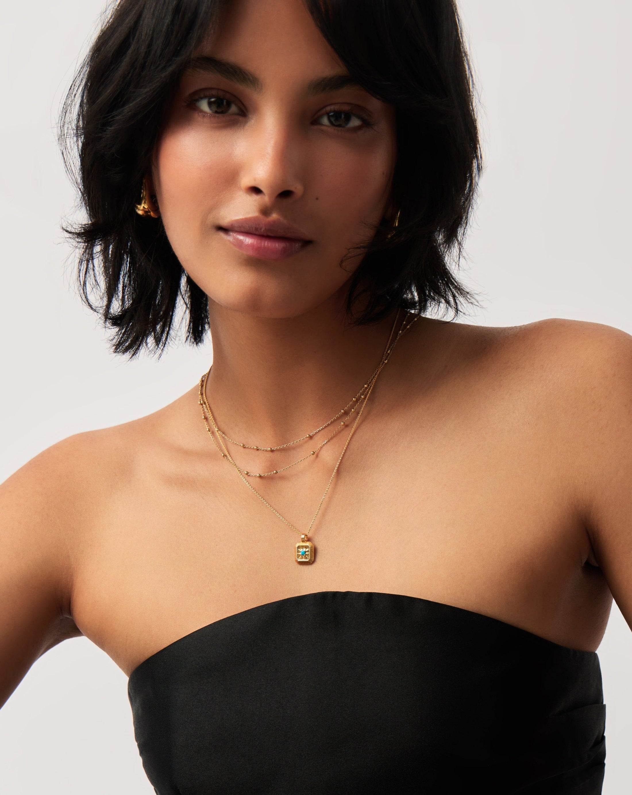 December Birthstone Pendant Necklace | Gold/Turquoise | Missoma