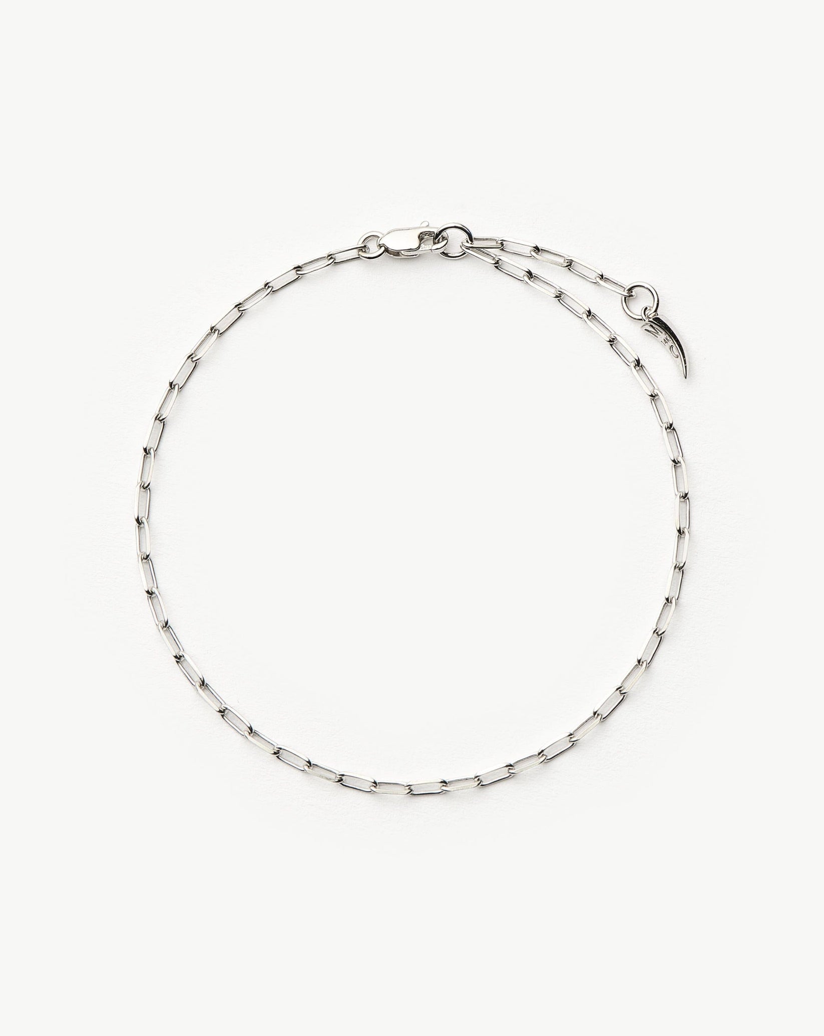 14ct Solid White Gold Classic Paperclip Chain Bracelet | Missoma