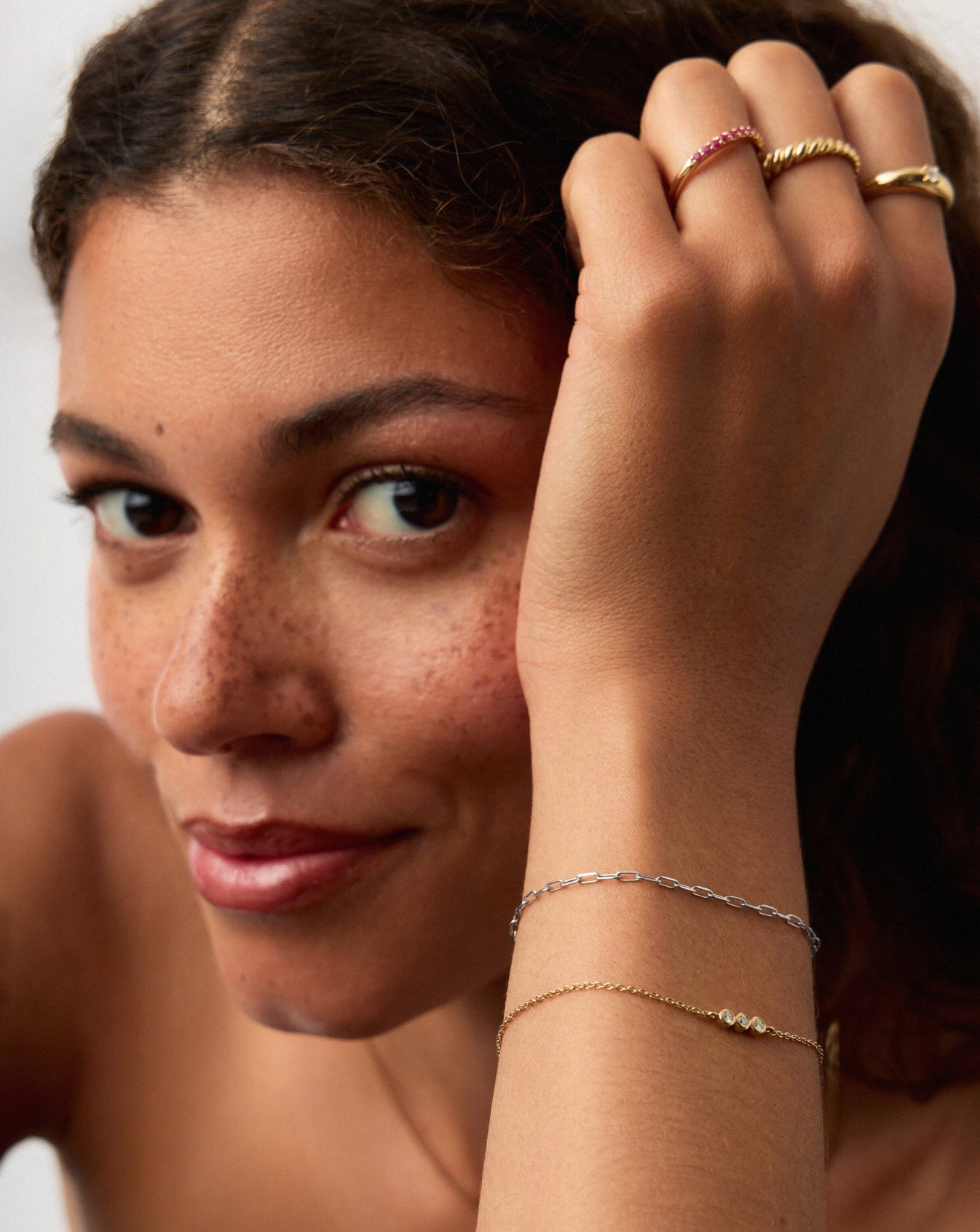 14ct Solid White Gold Classic Paperclip Chain Bracelet | Missoma