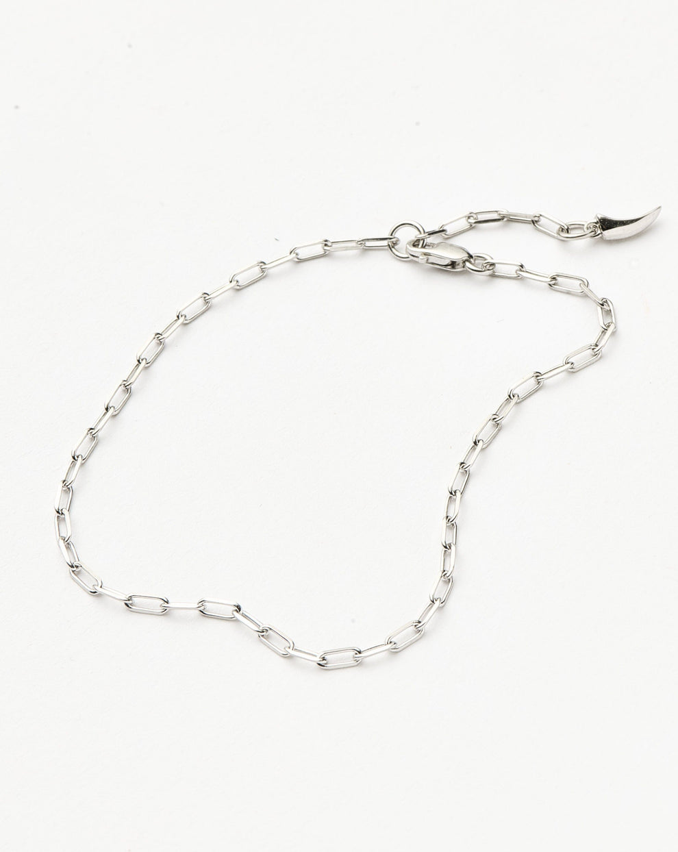 14ct Solid White Gold Classic Paperclip Chain Bracelet | Missoma