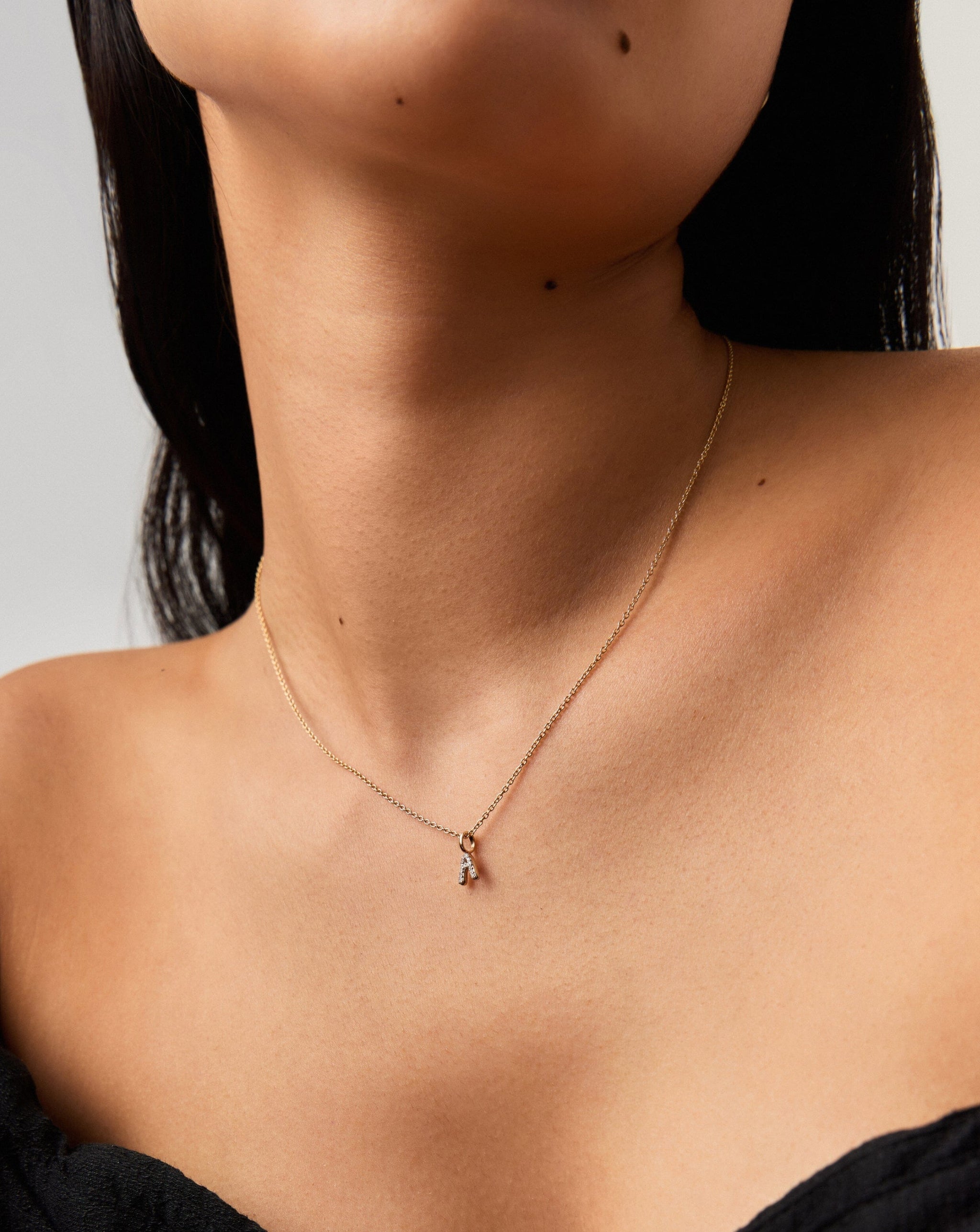 Fine Diamond Initial A Mini Gold Pendant Necklace | Missoma