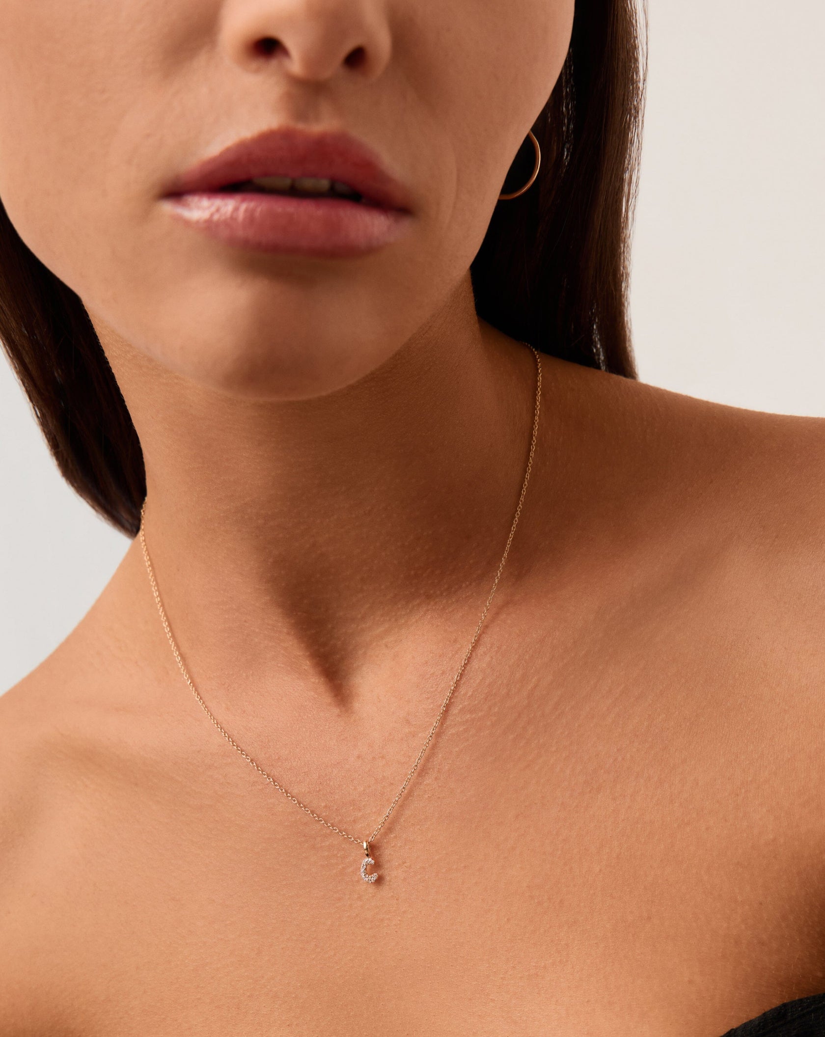 Fine Diamond Initial C Mini Pendant Necklace | Missoma UK