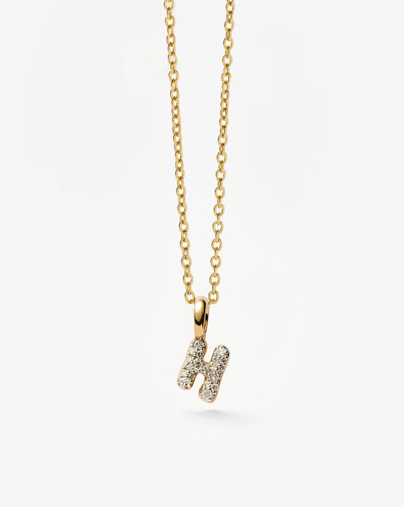 Fine Diamond Initial H Mini Pendant Necklace | Missoma UK