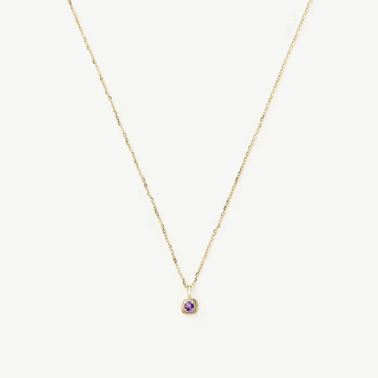 14ct Solid Gold February Birthstone Pendant Necklace | Missoma UK