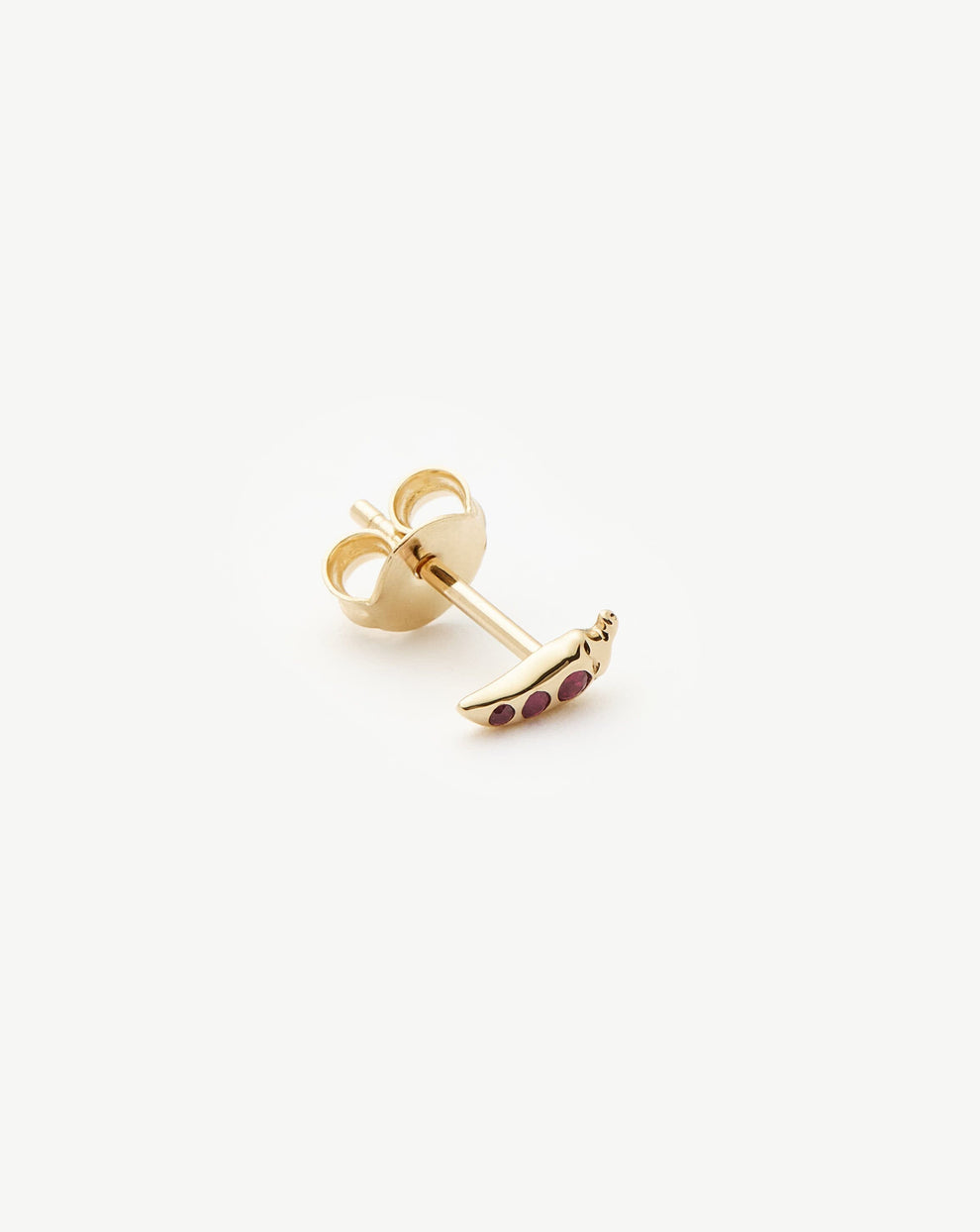 14ct Solid Gold Ruby Chilli Single Stud Earring | Missoma UK