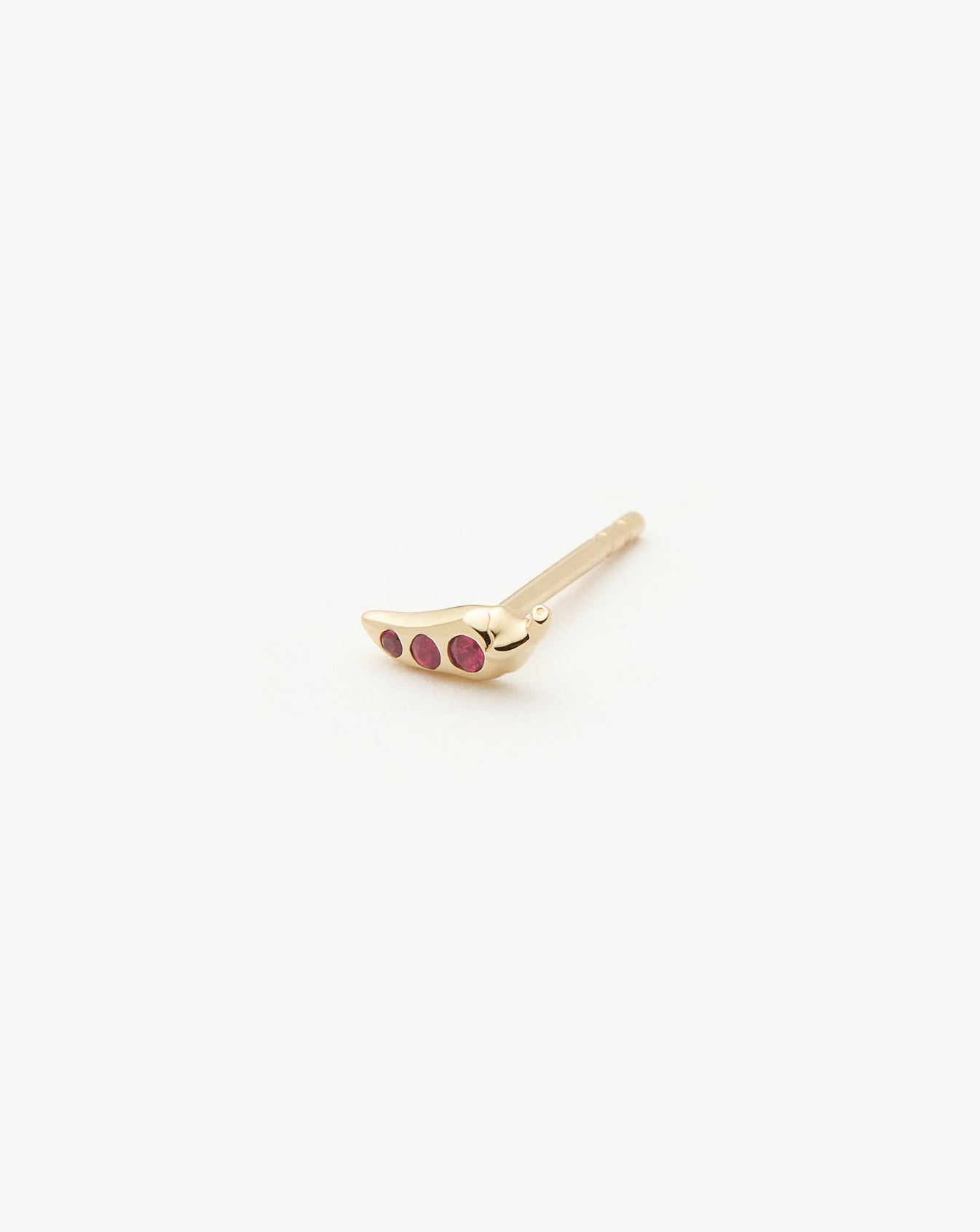 14ct Solid Gold Ruby Chilli Single Stud Earring | Missoma UK