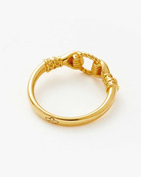 Harris Reed In Good Hands Stacking Ring | 18ct Gold Plated/Cubic ...