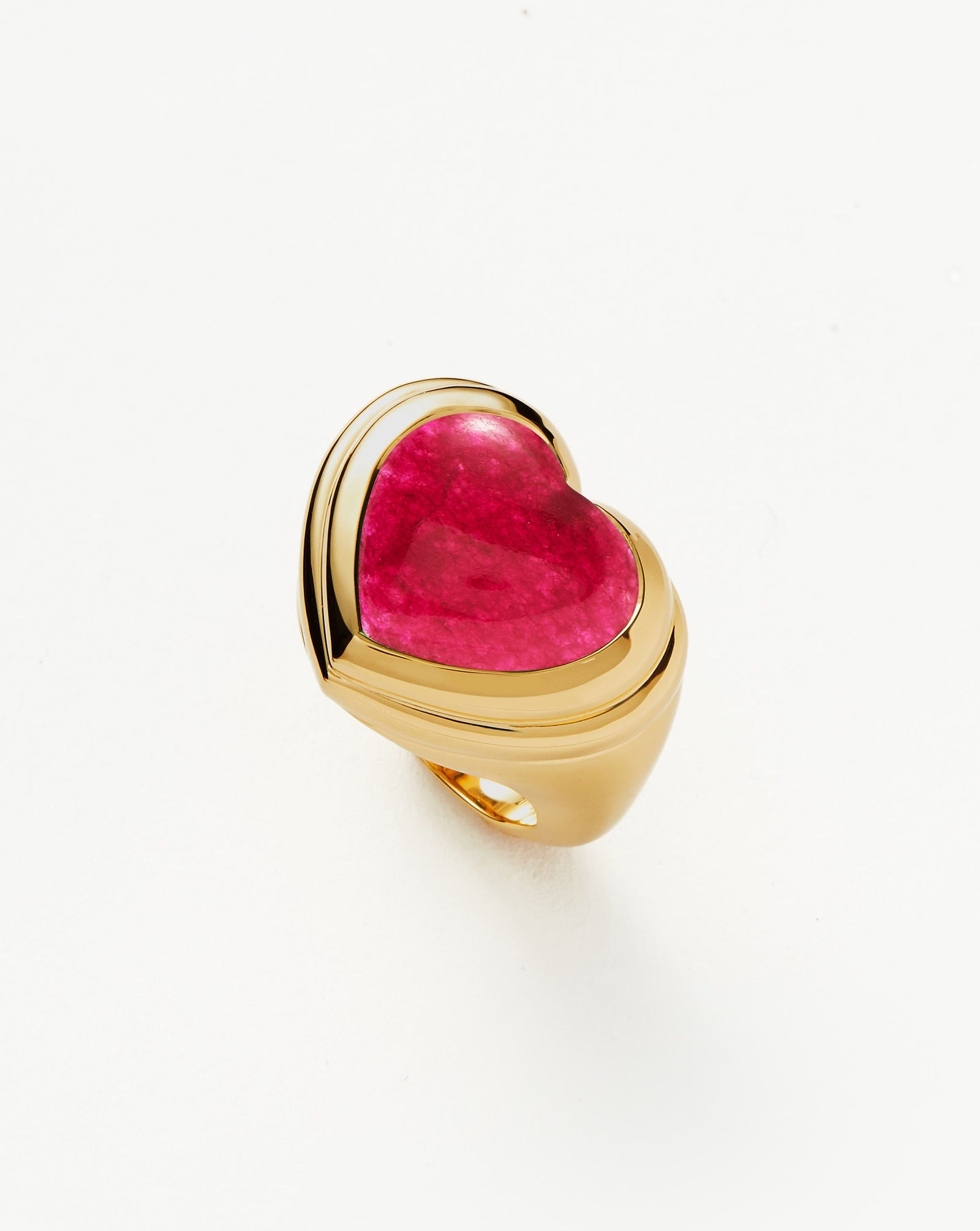 Jelly Heart Gemstone Ring | 18ct Gold Plated/Pink Quartz | Missoma