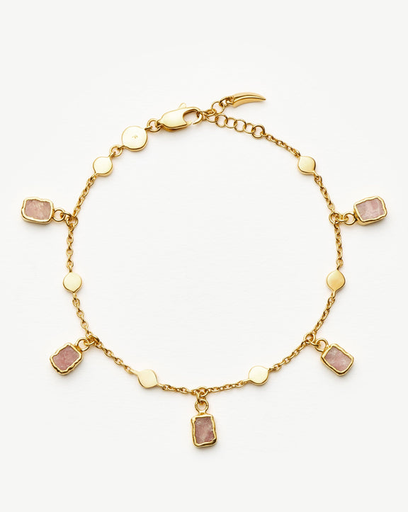 Lena Charm Bracelet | 18ct Gold Plated/Rhodochrosite | Missoma