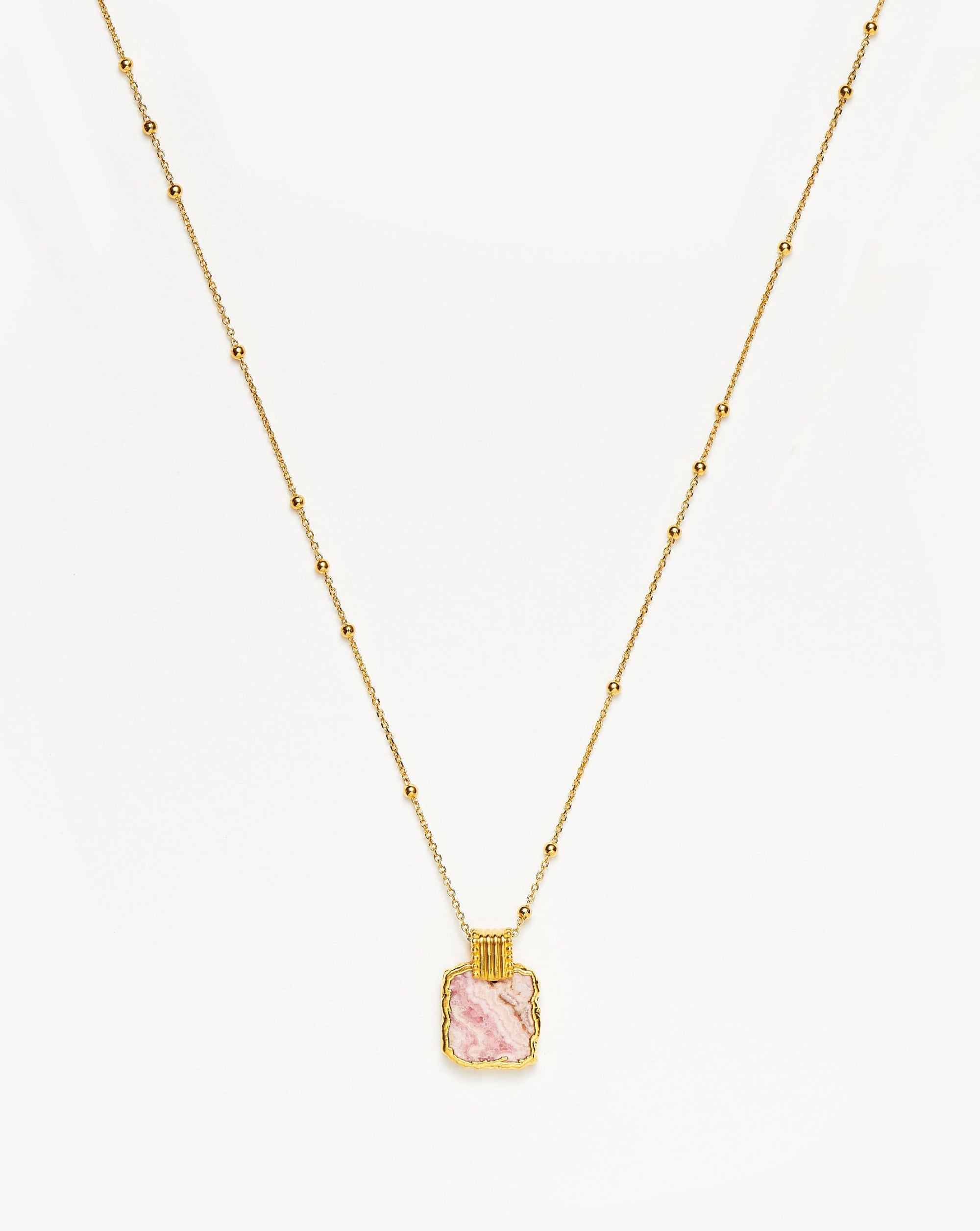 Lena Charm Necklace | 18ct Gold Plated Vermeil/Rhodochrosite | Missoma
