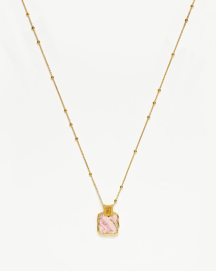 Lena Charm Necklace | 18ct Gold Plated Vermeil/Rhodochrosite | Missoma