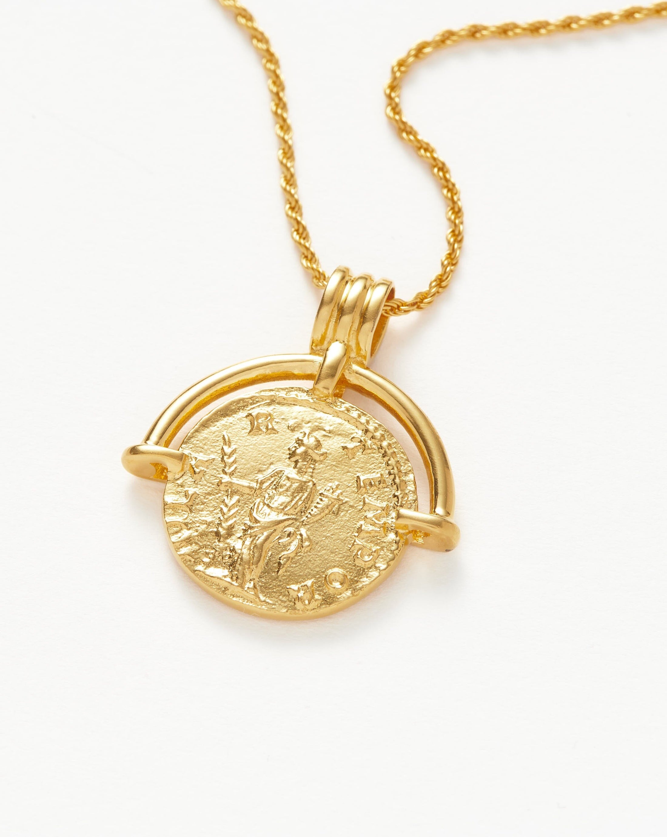 Lucy Williams Medium Engravable Roman Arc Coin Necklace | Gold | Missoma
