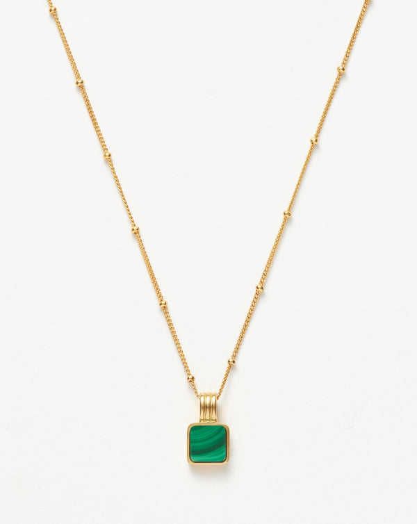 Lucy Williams Square Malachite Necklace | 18ct Gold Vermeil | Missoma