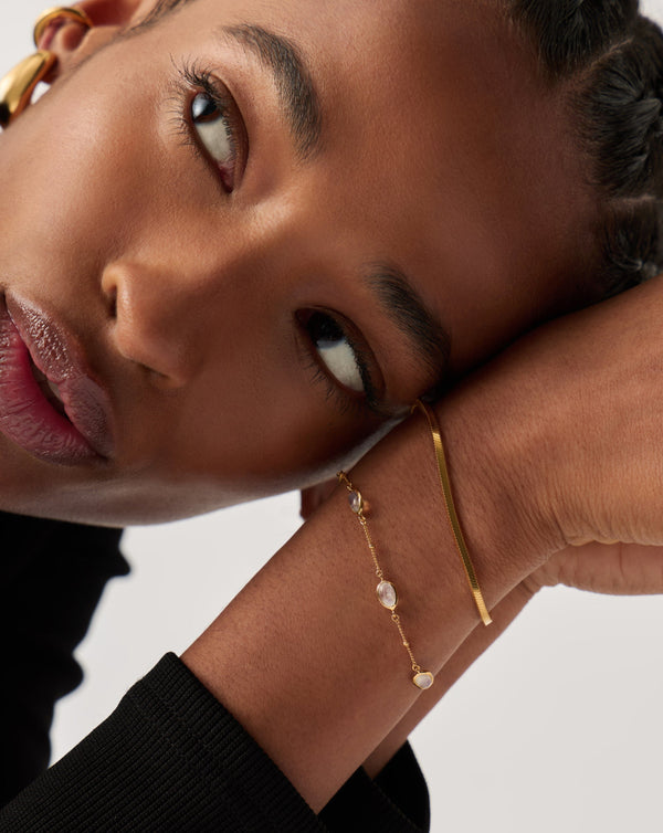 Magma Gemstone Charm Bracelet | 18ct Recycled Gold Vermeil on Recycled Sterling Silver | Missoma