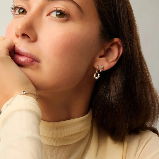 Molten Heart Charm Hoop Earrings | Missoma UK