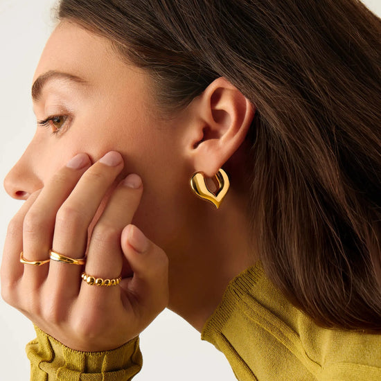 Molten Heart Medium Hoop Earrings | Missoma UK