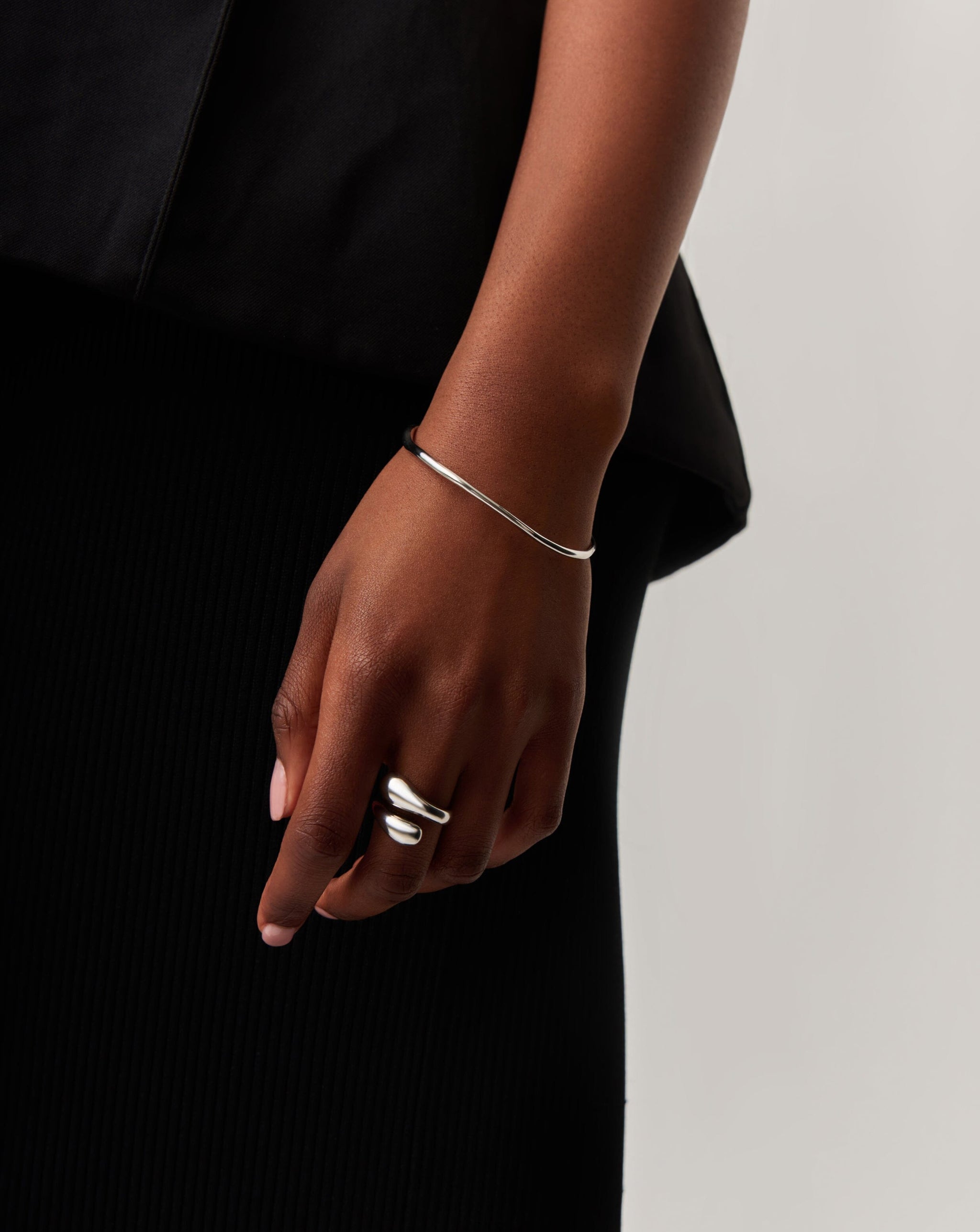 Molten Ripple Bangle - Silver | Missoma UK