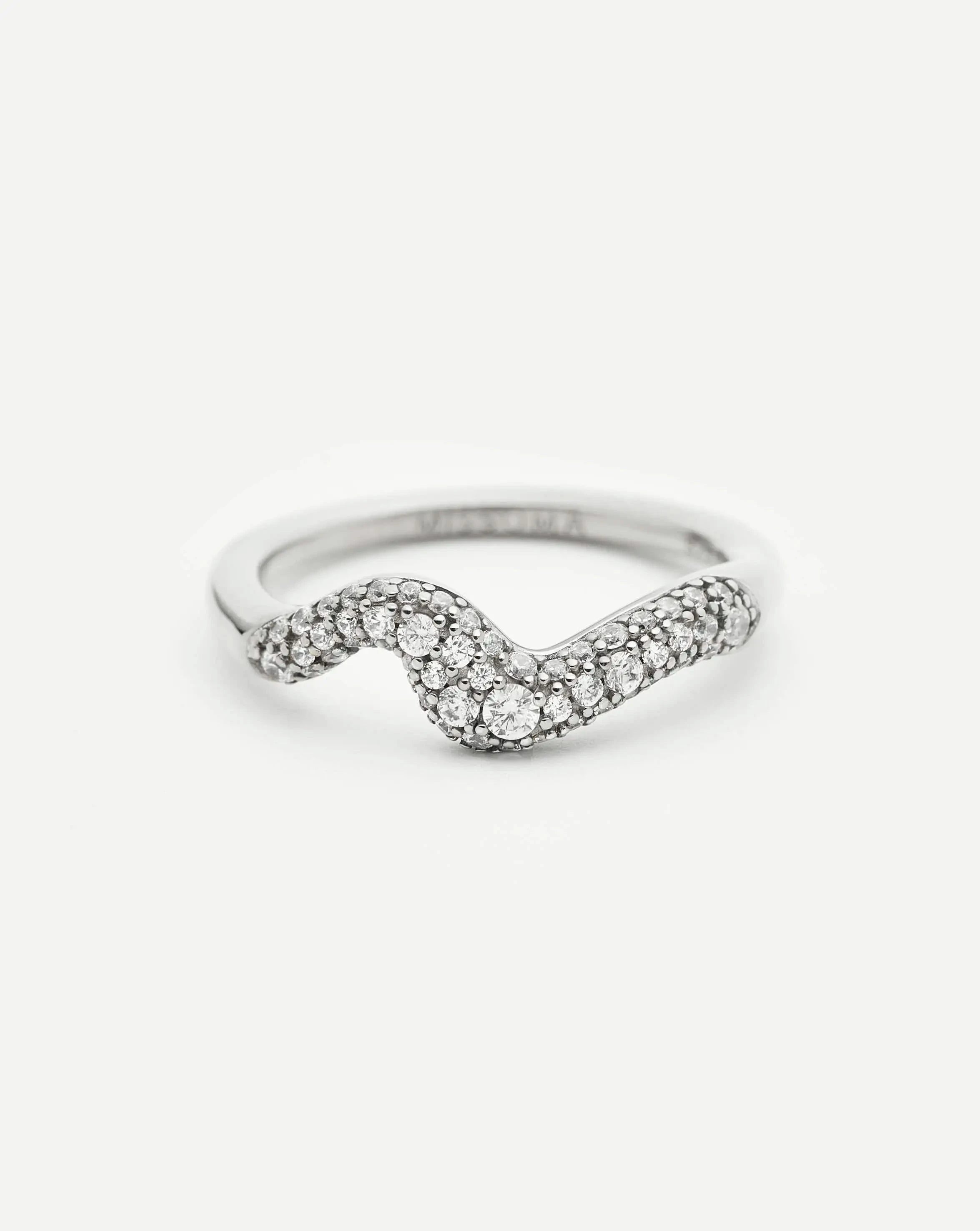 Molten Snow Stacking Ring - Sterling Silver/Cubic Zirconia | Missoma