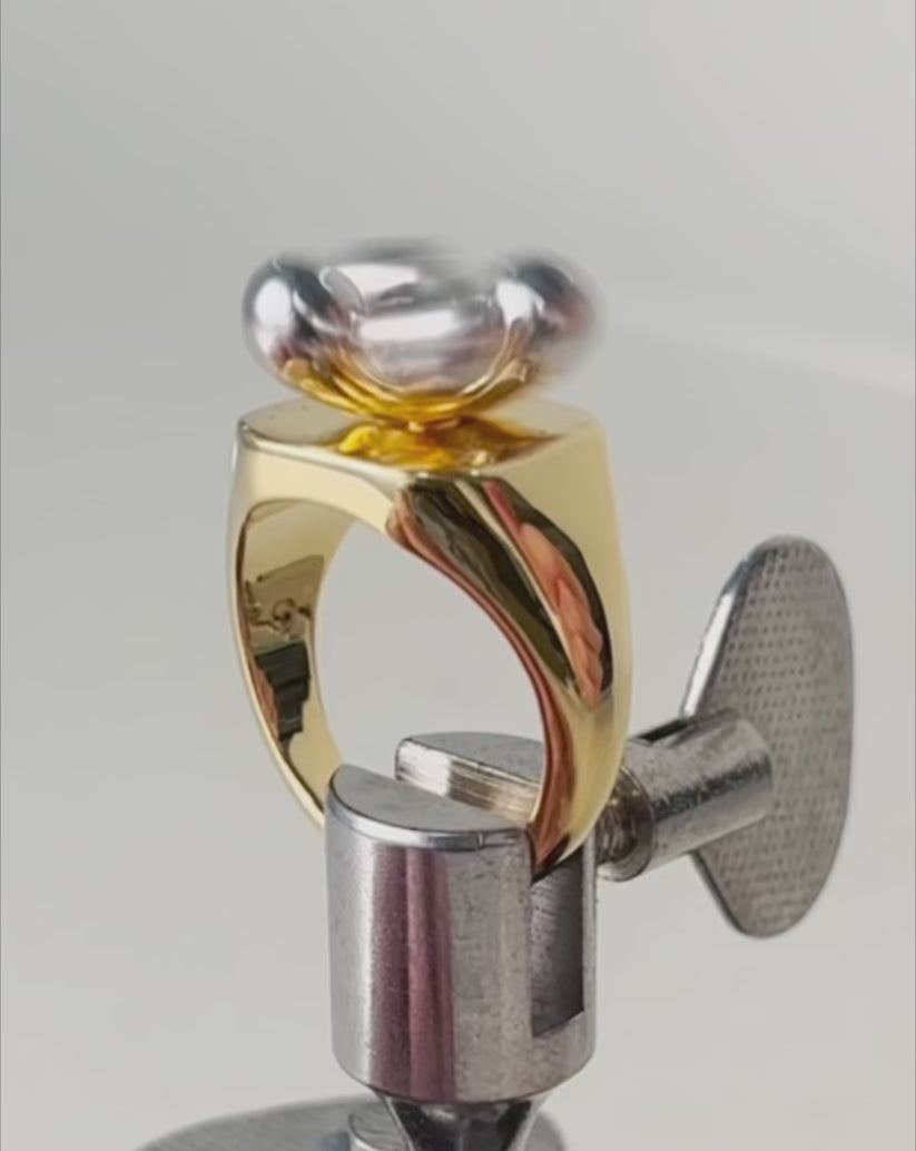 Kinetic Atom Spinning Signet Ring | Mixed Metal | Missoma