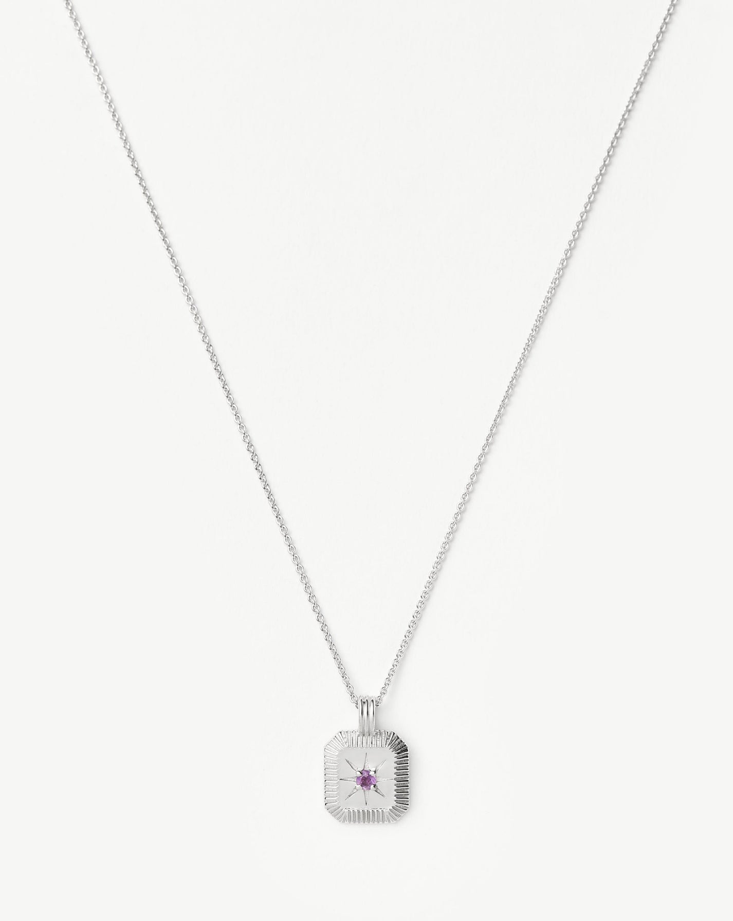 February Birthstone Pendant Necklace - Silver | Missoma UK