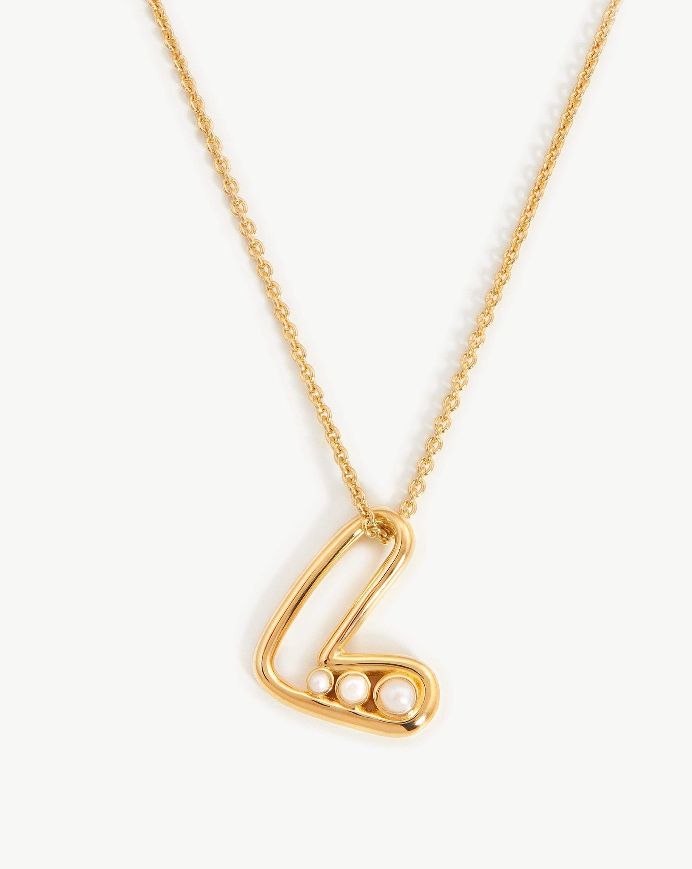 Chubby Pearl Initial Pendant Necklace - L | 18ct Gold Vermeil | Missoma