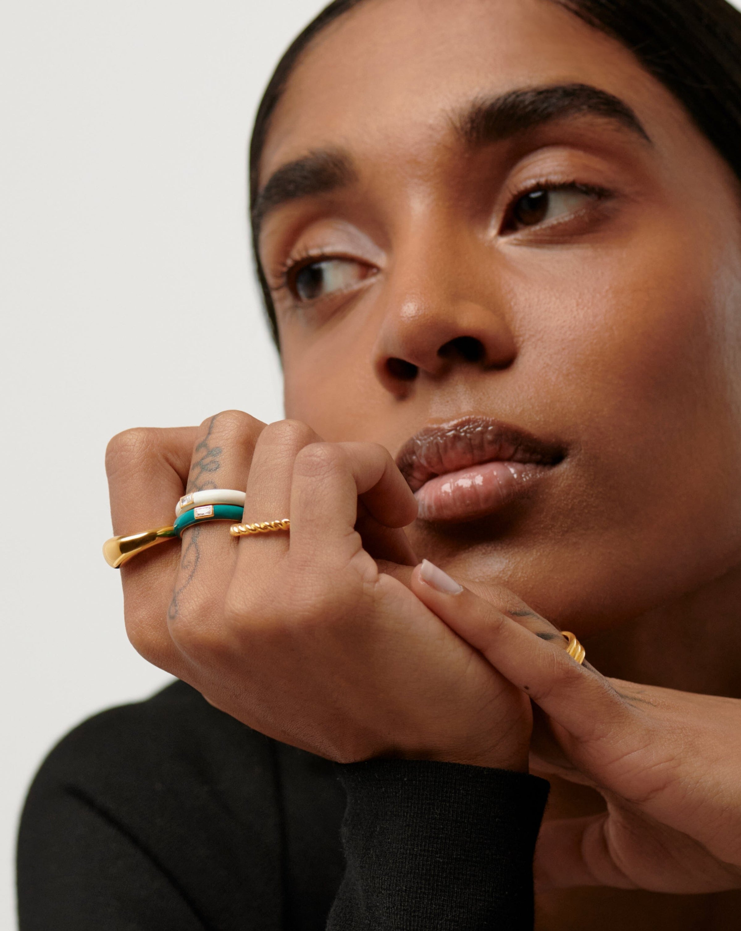 Enamel & Stone Stacking Ring Rings | Missoma