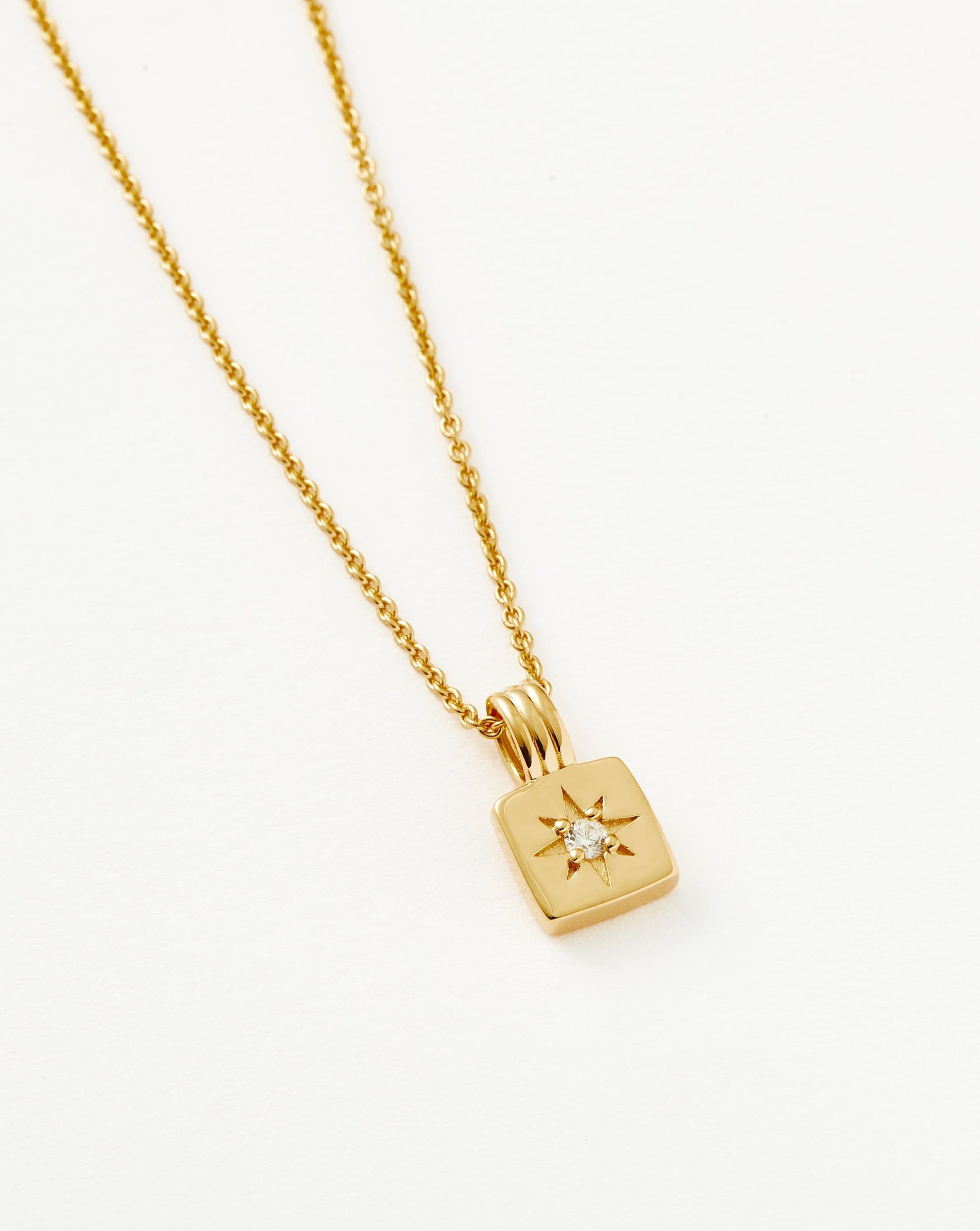 Engravable Star Ridge Pendant Necklace | 18ct Gold Plated Vermeil ...