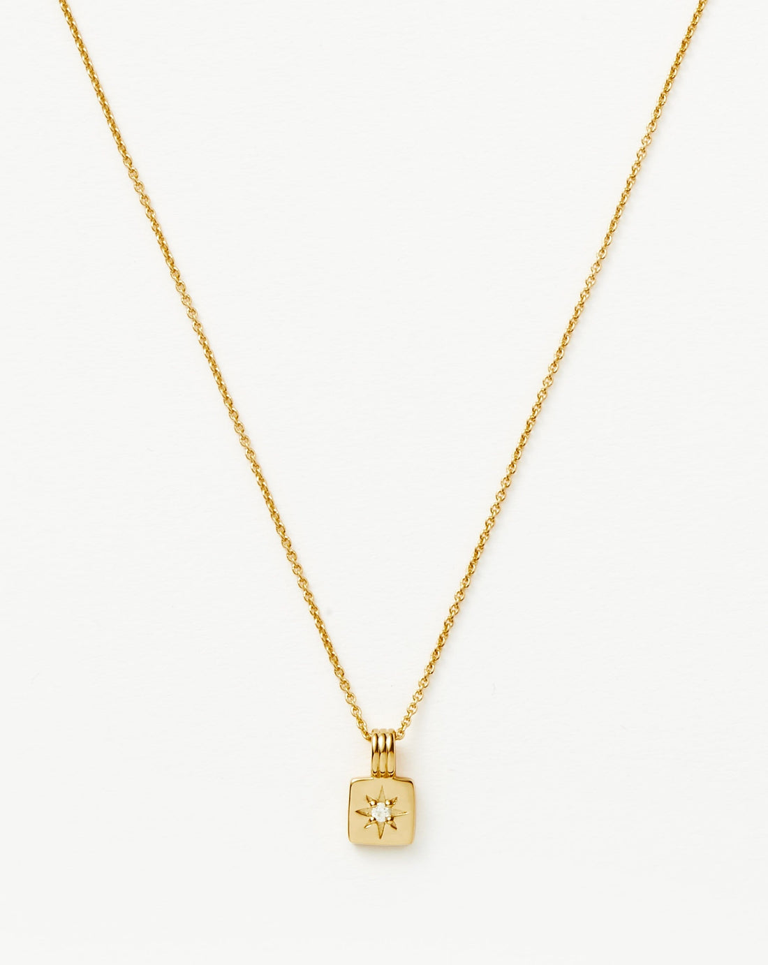 Engravable Star Ridge Pendant Necklace | 18ct Gold Plated Vermeil ...