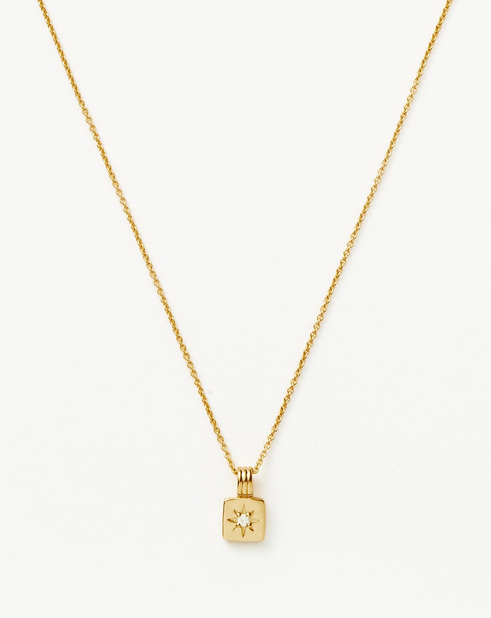 Engravable Star Ridge Pendant Necklace | 18ct Gold Plated Vermeil ...