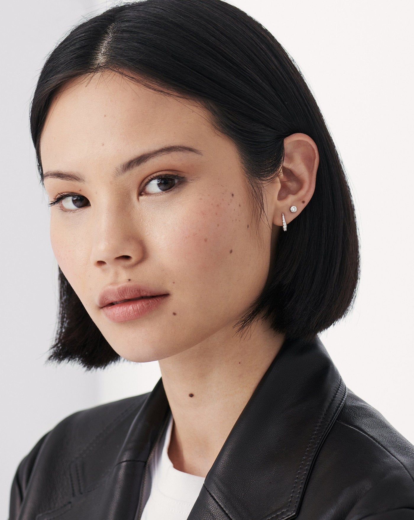 Fine Claw Huggies | 14ct White Gold/Diamond | Missoma