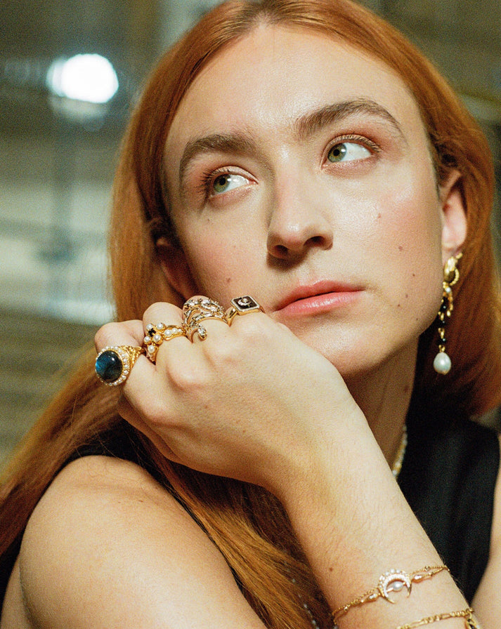 Harris Reed Labradorite Cocktail Ring | Gold /Pearl | Missoma