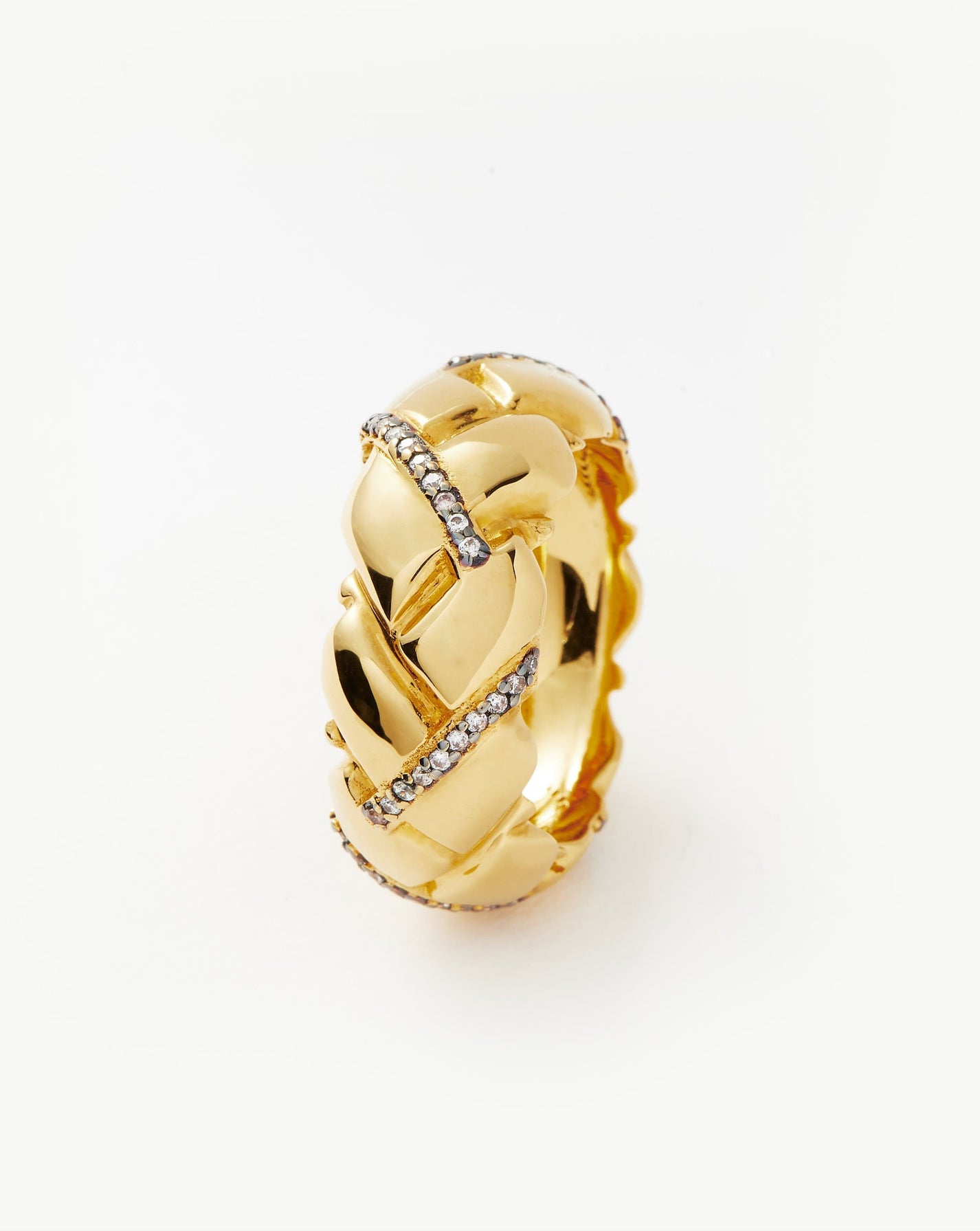 Lucy Williams Chunky Pavé Waffle Ring | Gold Rings | Missoma
