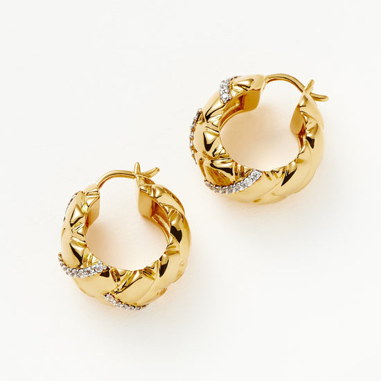 Lucy Williams Pave Waffle Hoop Earrings | Missoma