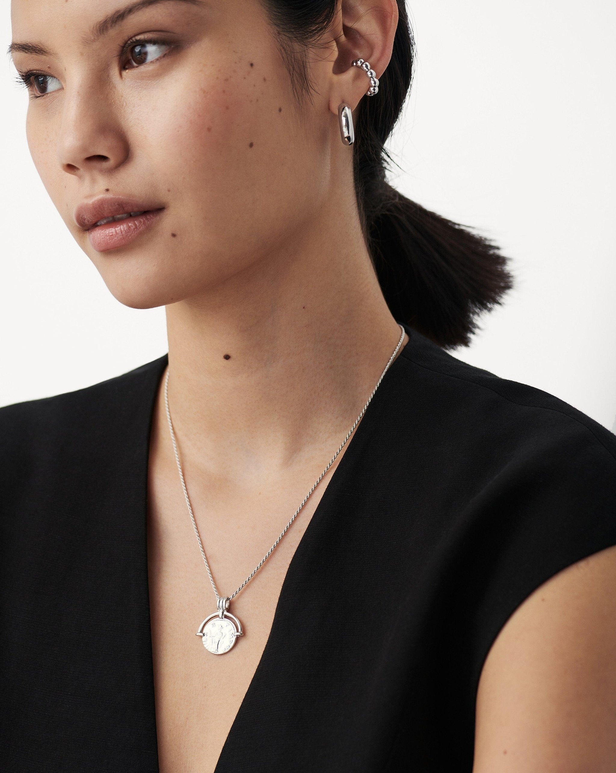 Lucy Williams Medium Engravable Roman Arc Coin Necklace | Missoma