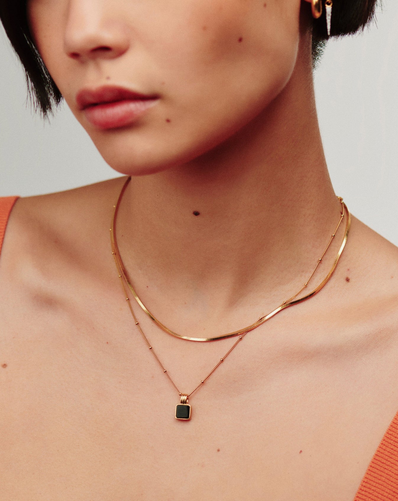 Lucy Williams Short Square Snake Chain Necklace| Gold | Missoma