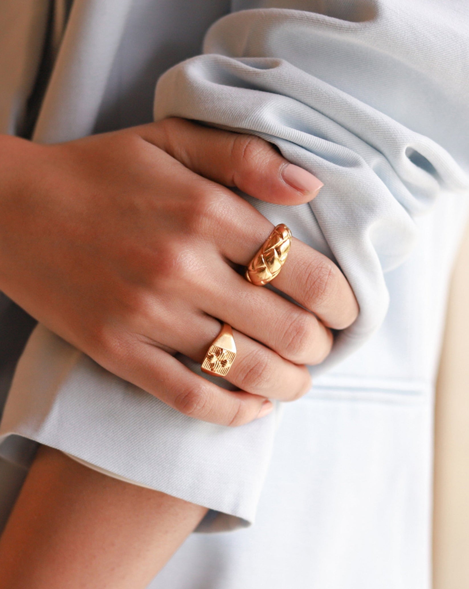 Lucy Williams Dome Waffle Ring | 18ct Gold Vermeil | Missoma