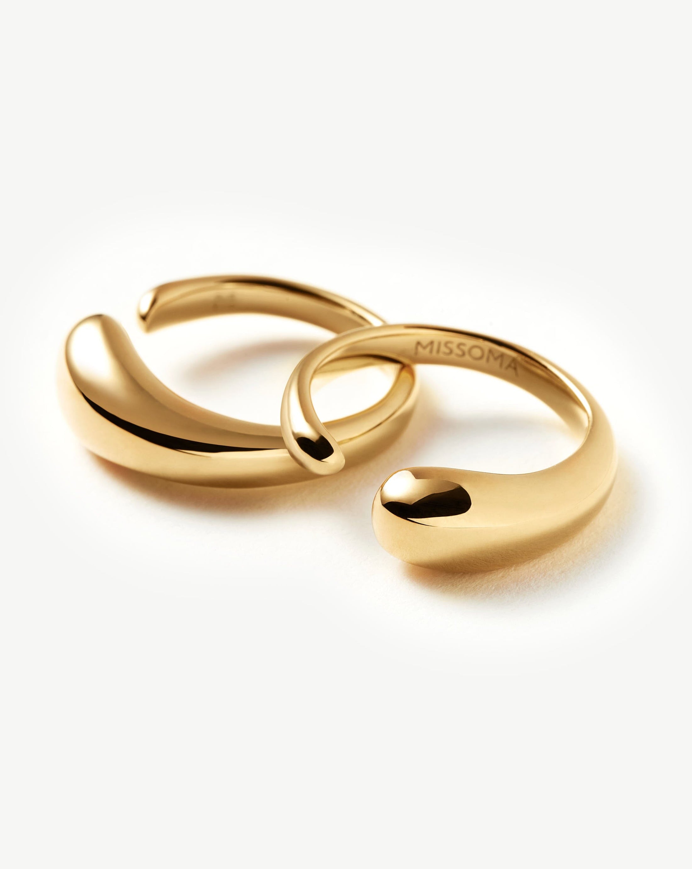 Molten Double Stacking Ring Set - 18ct Gold Plated | Missoma