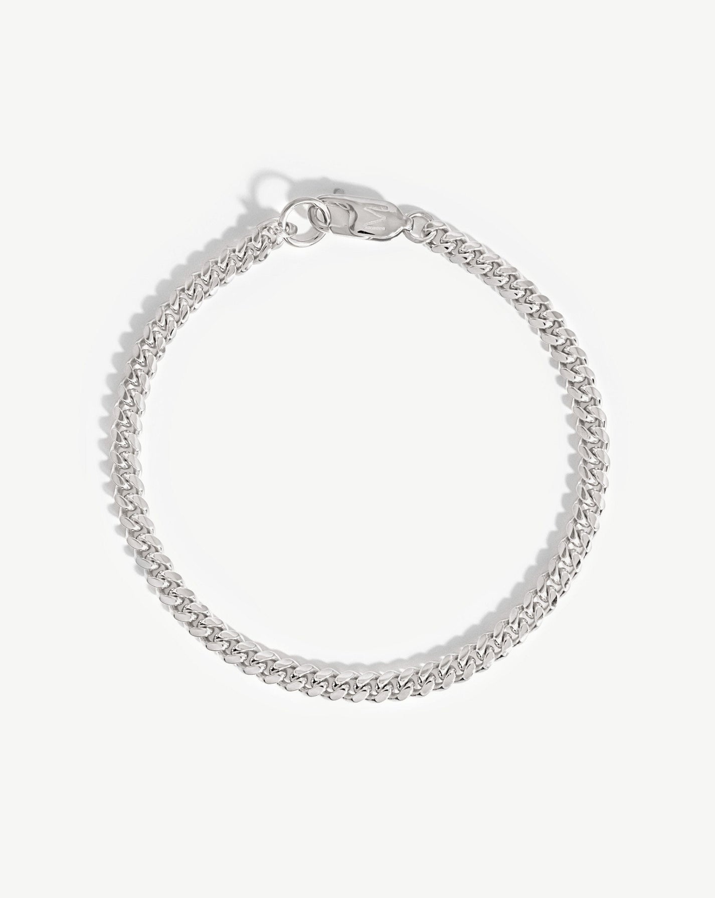 Round Curb Silver Chain Bracelet | Missoma UK