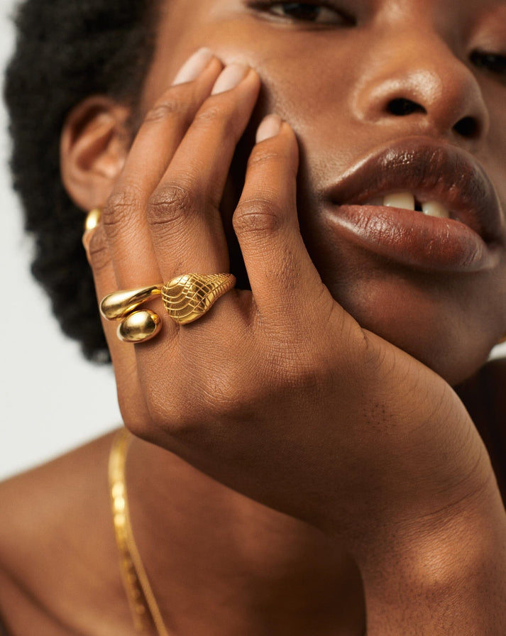 Serpent Textured Signet Ring | 18ct Gold Plated | Missoma