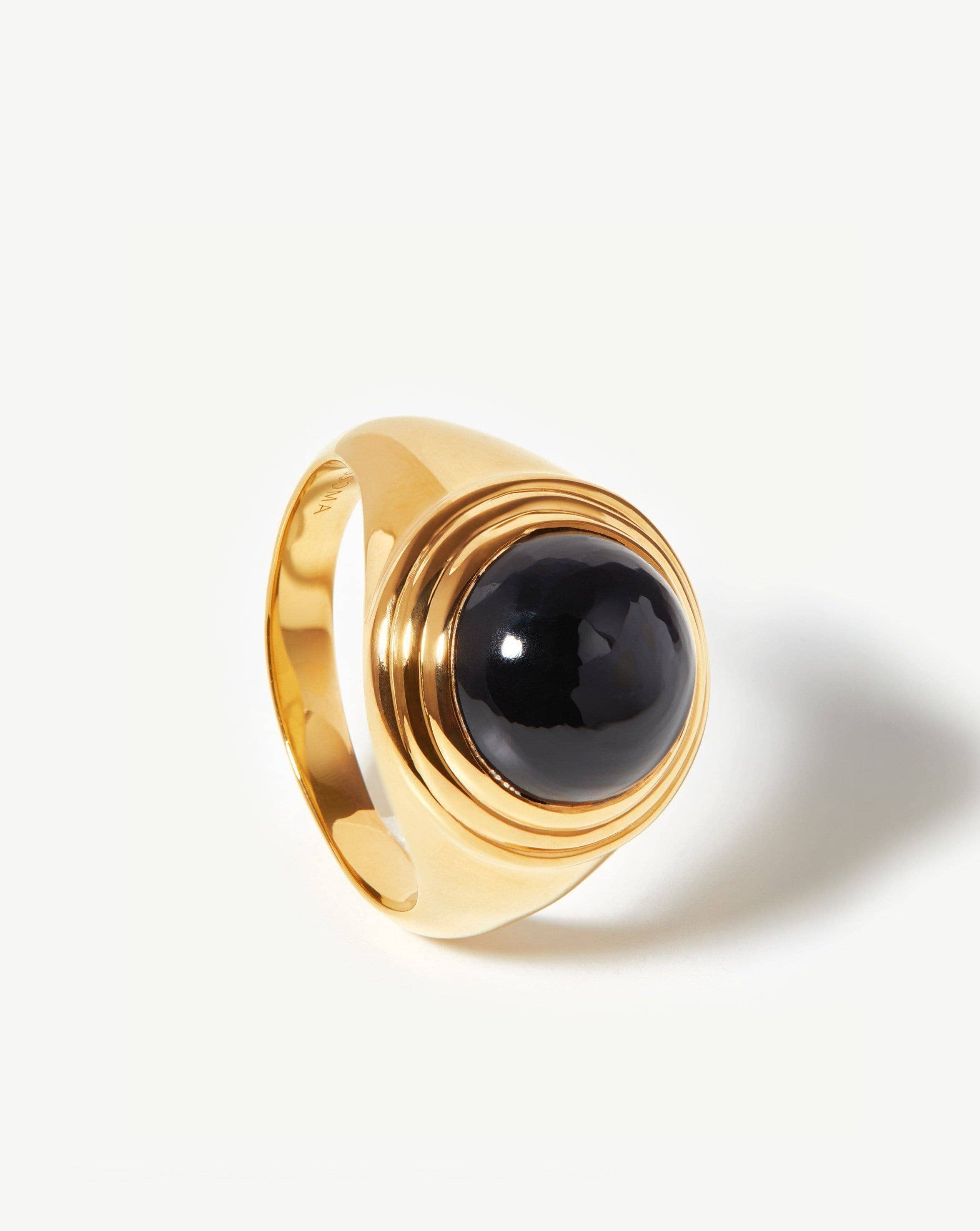 Sphere Ridge Ring | 18ct Gold Plated/Black Onyx | Missoma